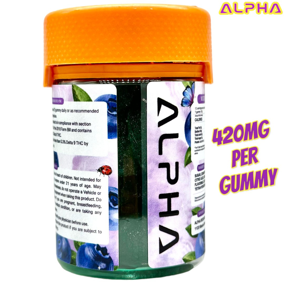 420MG Blueberry Cotton Candy 5040mg THC Delta 8 Delta 9 Gummies 12 Cou ...