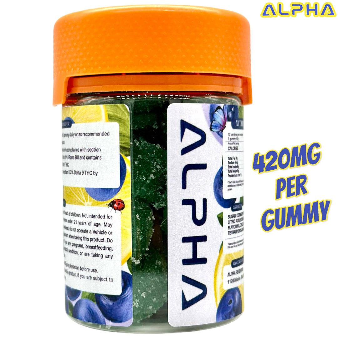 420MG Sour Blueberry Lemon 5040mg THC Delta 8 Delta 9 Gummies 12 Count ...