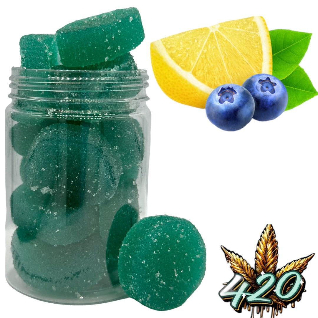 420MG Sour Blueberry Lemon 5040mg THC Delta 8 Delta 9 Gummies 12 Count ...