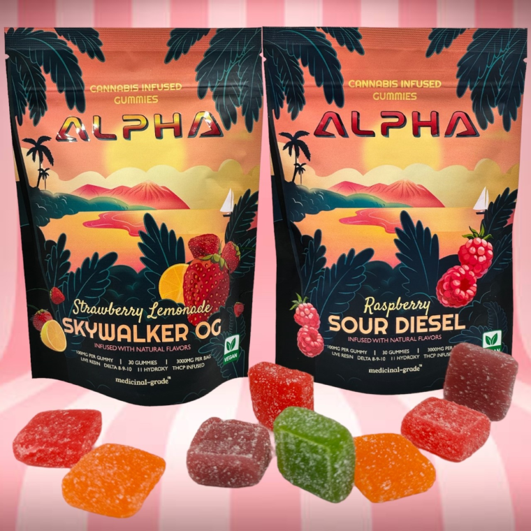 Alpha THC Gummies "Blueberry Lemonade Blue Dream" Vegan Blend 3000mg ...
